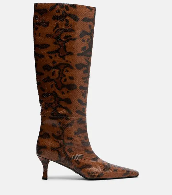 Proenza Schouler Snake-effect Leather Knee-high Boots