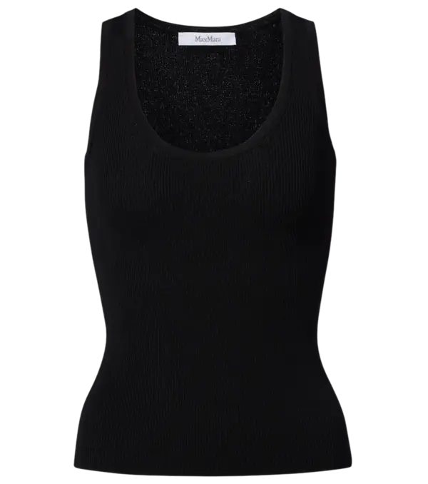 Max Mara Ribbed Knit Tank Top - Black