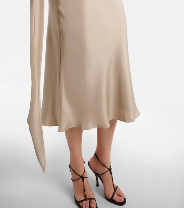 Max Mara One-shoulder Silk Crêpe Midi Dress