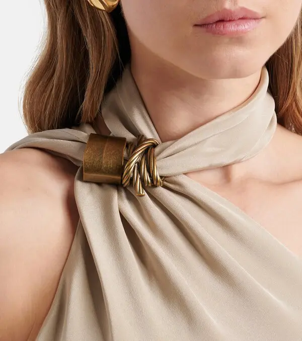 Max Mara One-shoulder Silk Crêpe Midi Dress