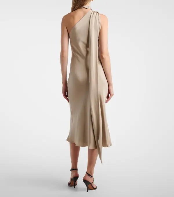 Max Mara One-shoulder Silk Crêpe Midi Dress