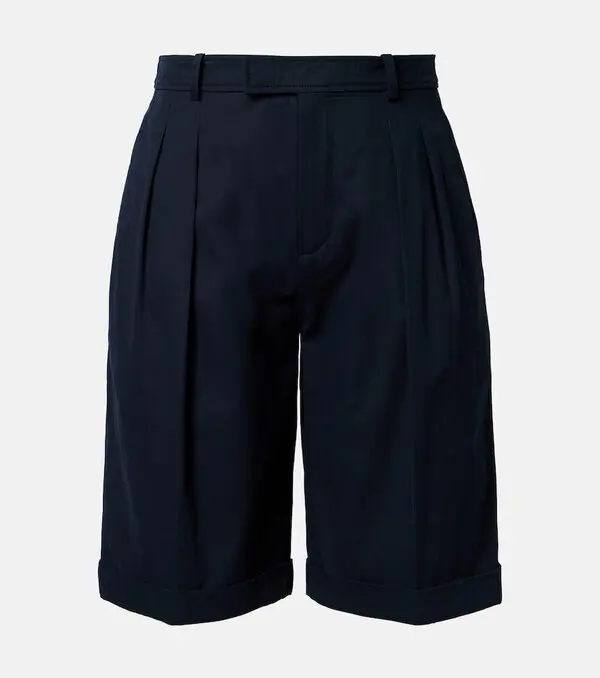 Saint Laurent Cotton Bermuda Shorts - Blue