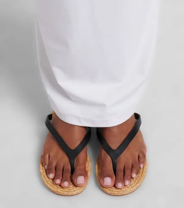 Christopher Esber Palma Leather Thong Sandals - Black