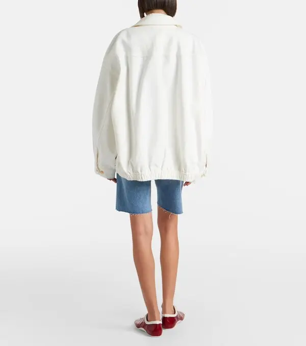SLVRLAKE Bermuda Cut Off Frayed Denim Shorts