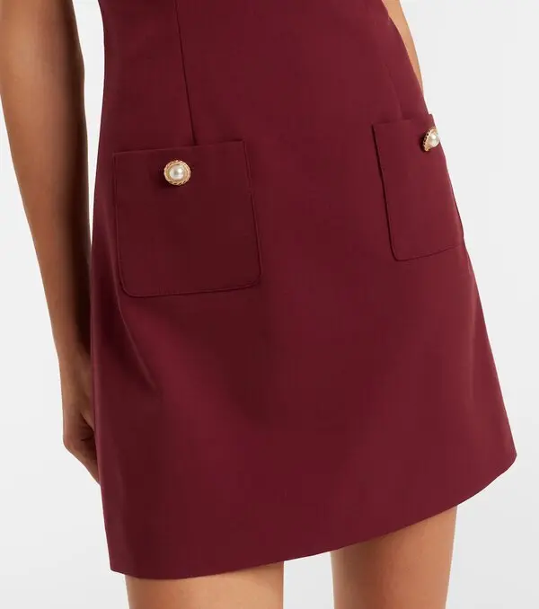 SELF-PORTRAIT Lace-trimmed Crêpe Minidress