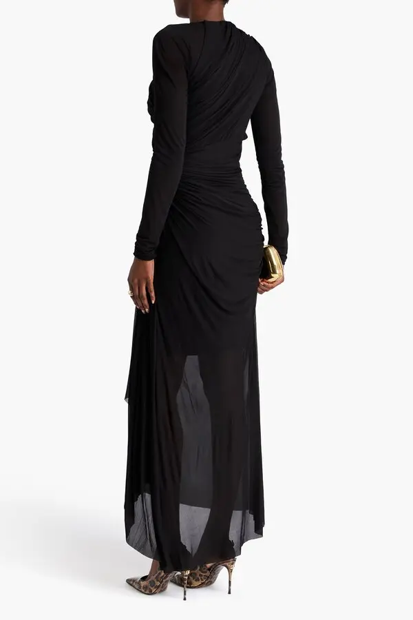 Zimmermann Asymmetric Ruched Jersey Maxis Dress