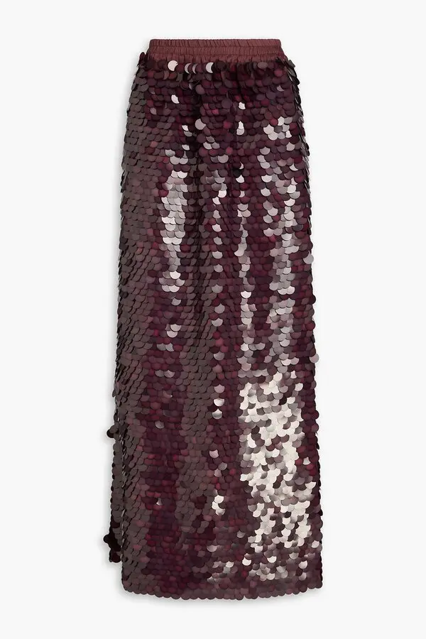 Zimmermann Sequined Silkorganza Maxi Skirt - Grape