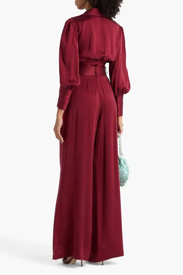 Zimmermann Belted Silkcharmeuse Wideleg Pants
