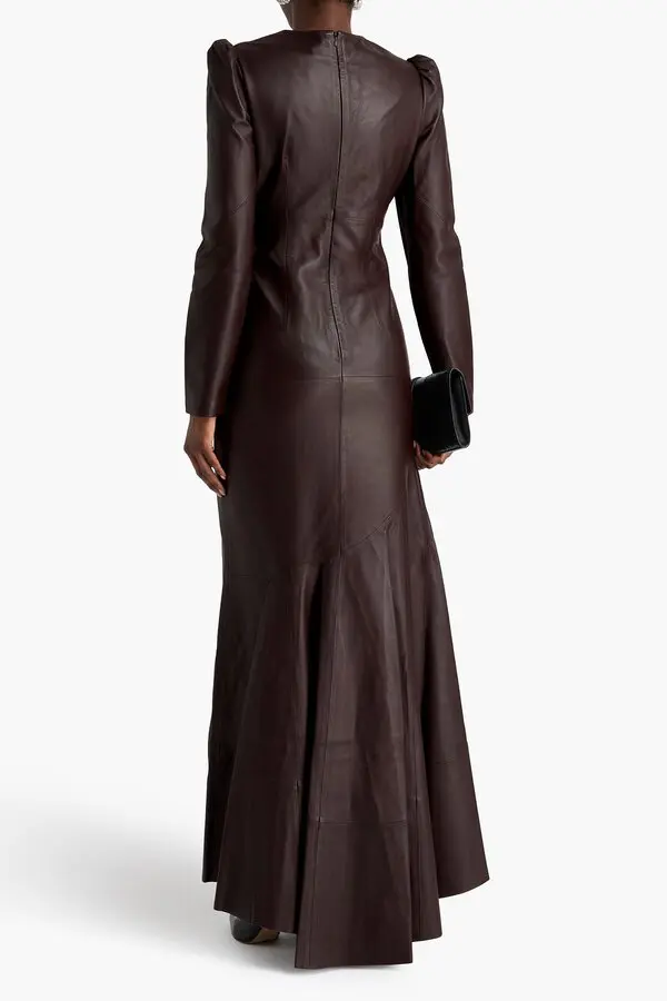 Zimmermann Fluted Leather Maxi Dress