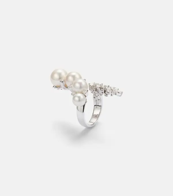 Yeprem Ring With Diamonds And Pearls