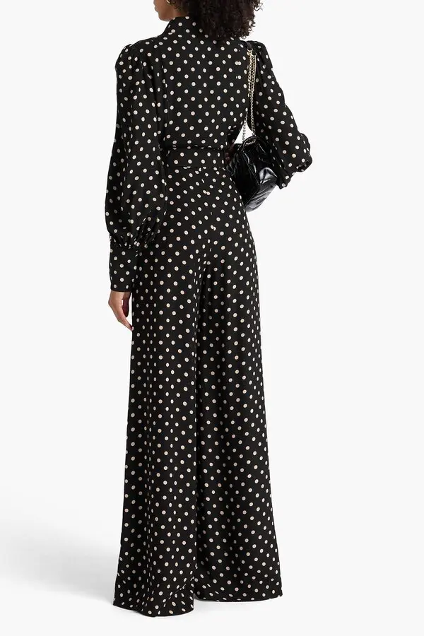 Zimmermann Polka-dot Crepe Blouse With Puffed Sleeves