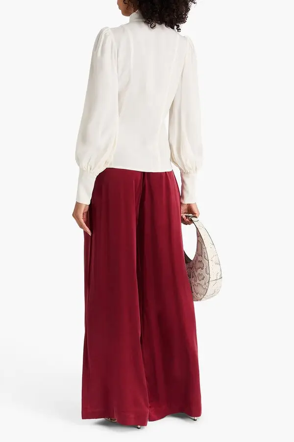 Zimmermann Polka-dot Crepe Blouse With Puffed Sleeves - Ivory