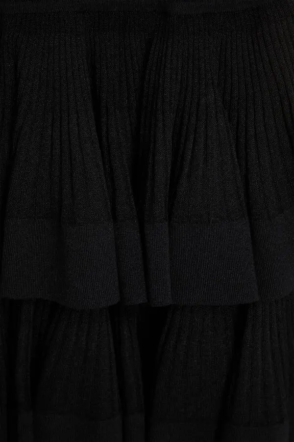 Zimmermann Tiered Ribbedknit Mini Dress