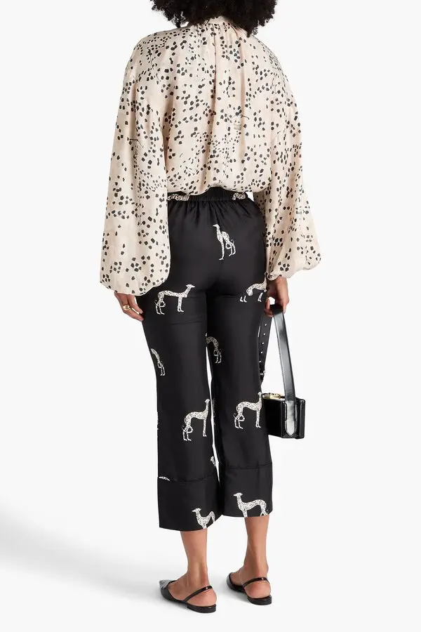 Zimmermann Printed Silktwill Kickflare Pants
