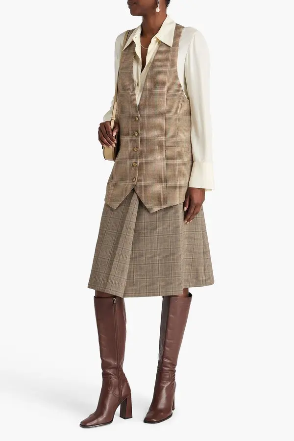 Zimmermann Prince Of Wales Checked Wool-blend Vest