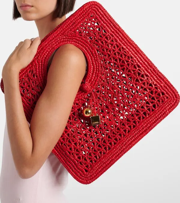 Jacquemus Spiaggia Small Raffia Top-handle Bag