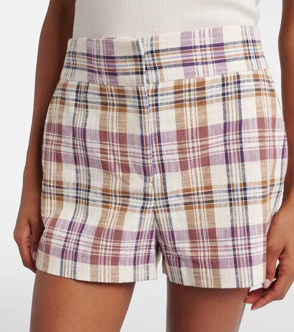 Veronica Beard Allen Cotton-blend Plaid Shorts