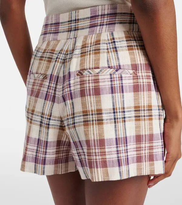Veronica Beard Allen Cotton-blend Plaid Shorts