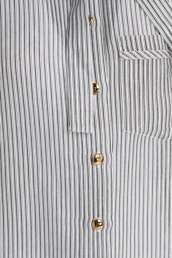 Zimmermann Pussybow Striped Cotton And Silkblend Shirt