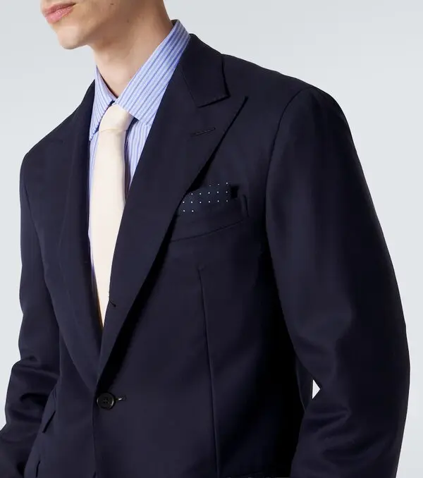 Dunhill Polka-dot Silk Pocket Square - Blue