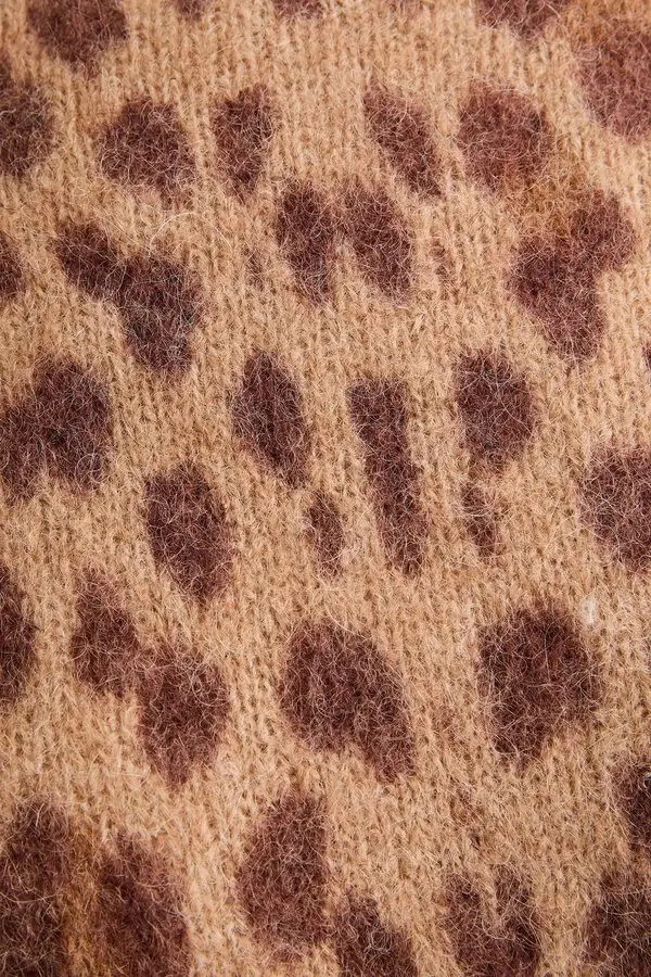 Zimmermann Leopardprint Alpacablend Mockneck Sweater