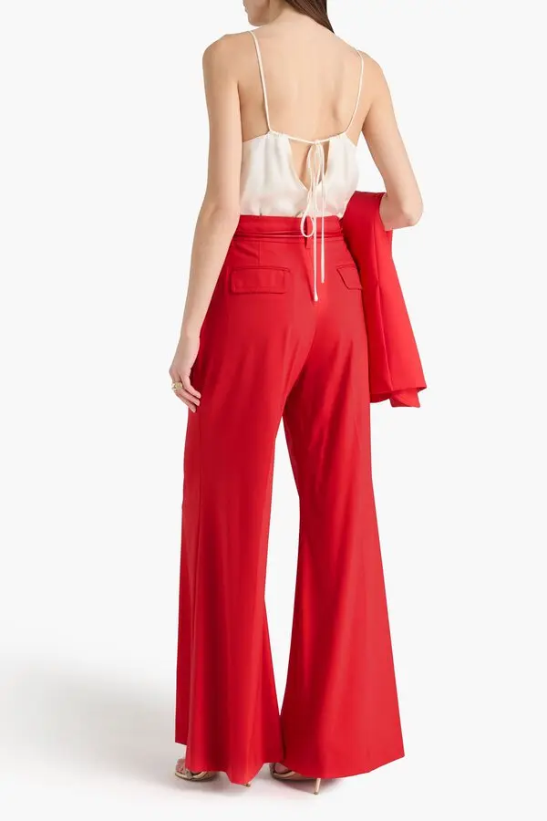 Zimmermann Belted Woolblend Twill Fla Pants