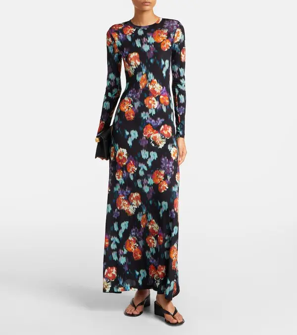 Ulla Johnson Amari Printed Jersey Maxi Dress - Multicoloured