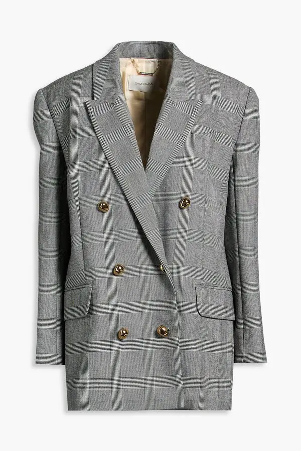 Zimmermann Doublebreasted Prince Of Wales Checked Woolblend Blazer