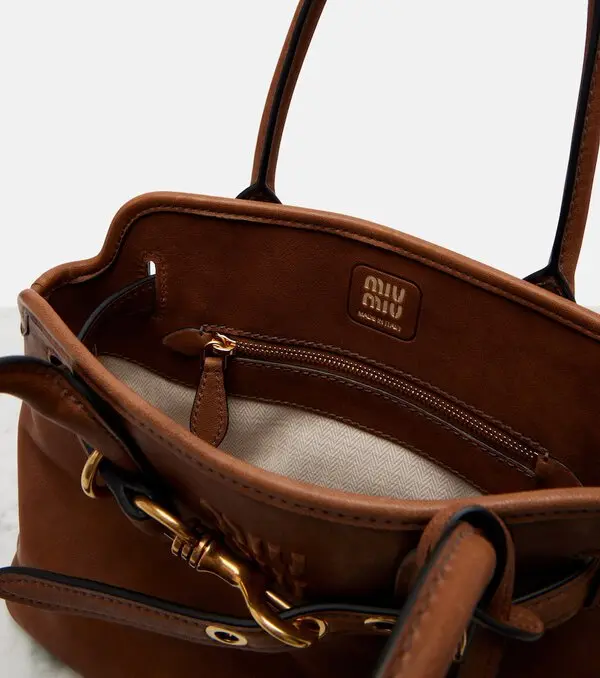 Miu Miu Aventure Small Leather Shoulder Bag - Brown