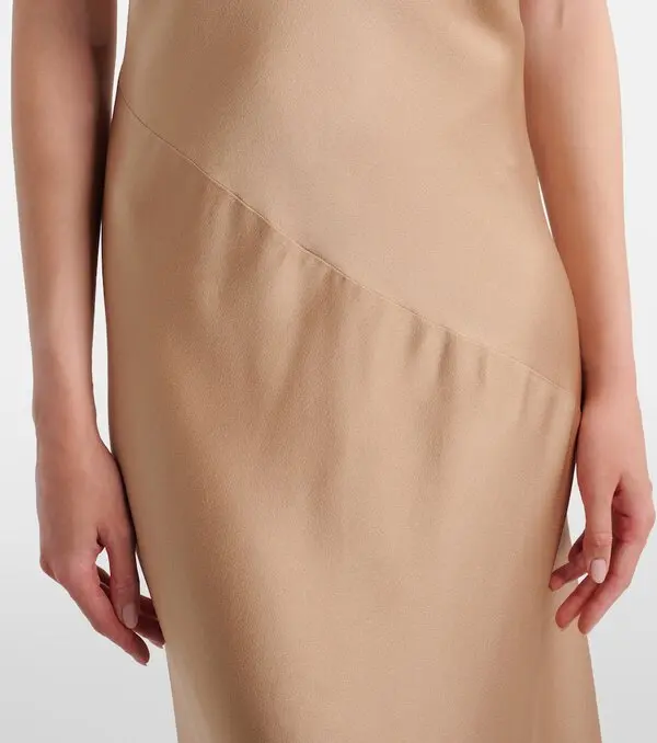 Max Mara Satin Maxi Dress - Brown