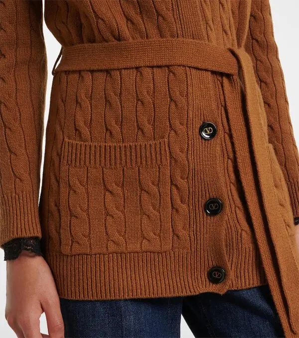 Valentino Garavani Cable-knit Cashmere Cardigan