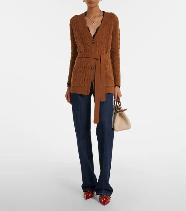 Valentino Garavani Cable-knit Cashmere Cardigan