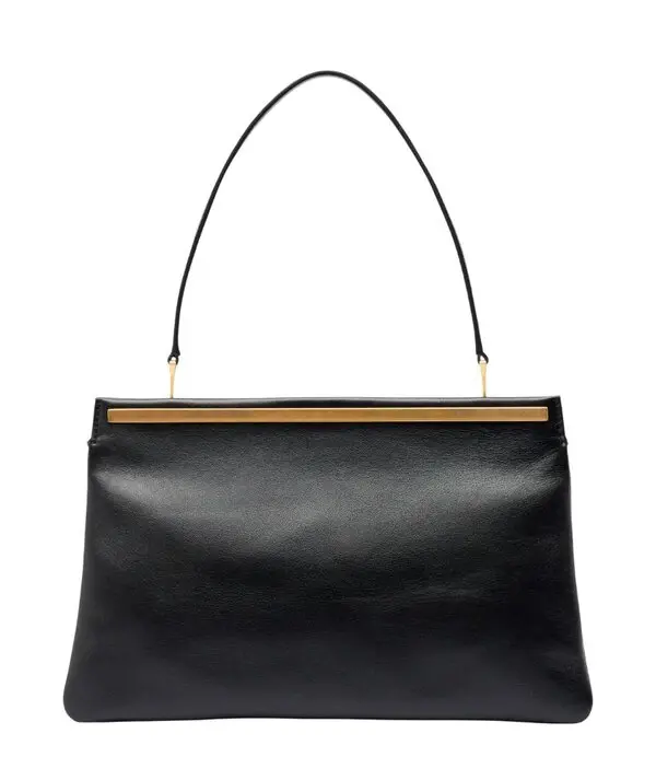 THE ROW Elise Medium Leather Shoulder Bag - Black