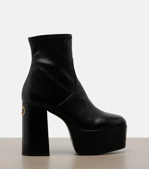 Valentino Garavani Leather Platform Ankle Boots