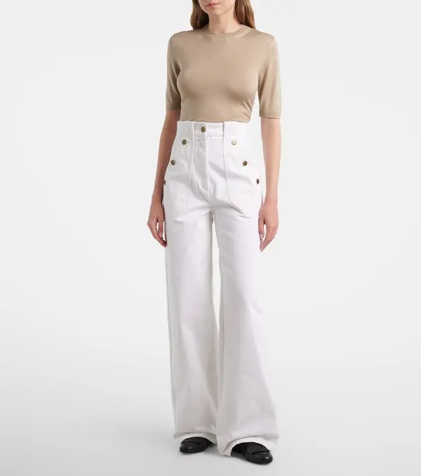 Max Mara High-rise Wide-leg Jeans - White