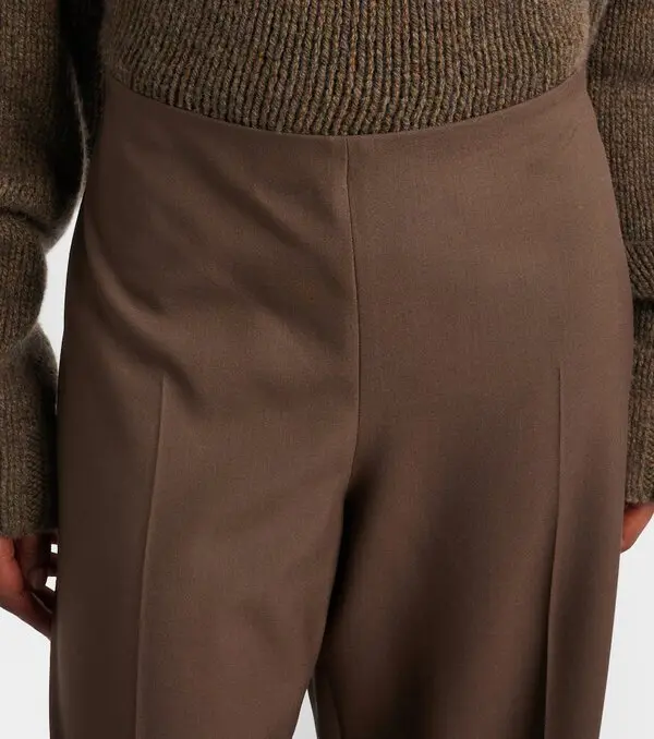Khaite Walter Cropped Virgin Wool Flared Pants
