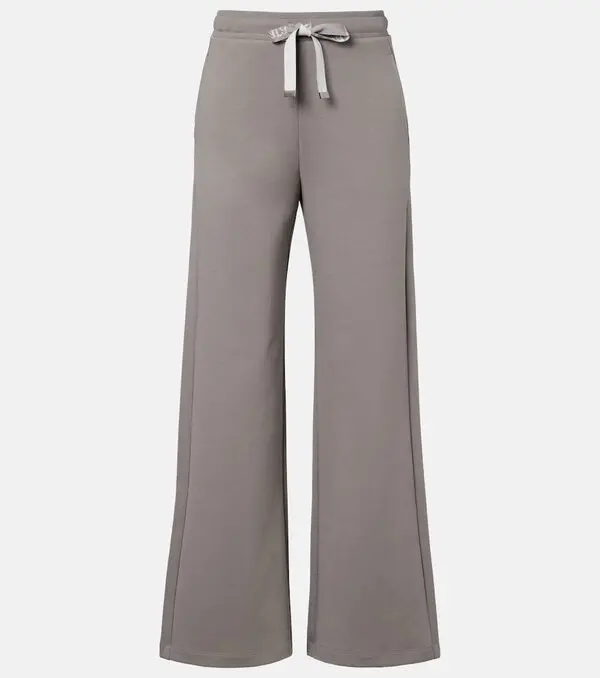 Max Mara Cotton-blend Wide-leg Sweatpants - Grey