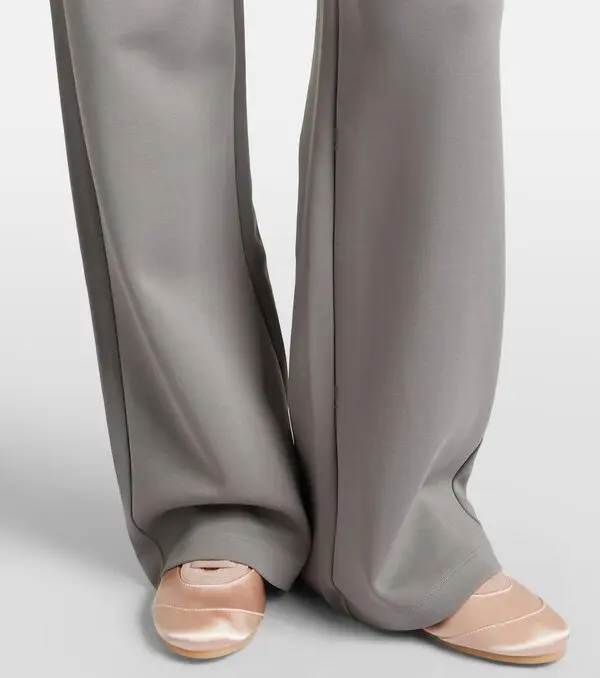 Max Mara Cotton-blend Wide-leg Sweatpants - Grey