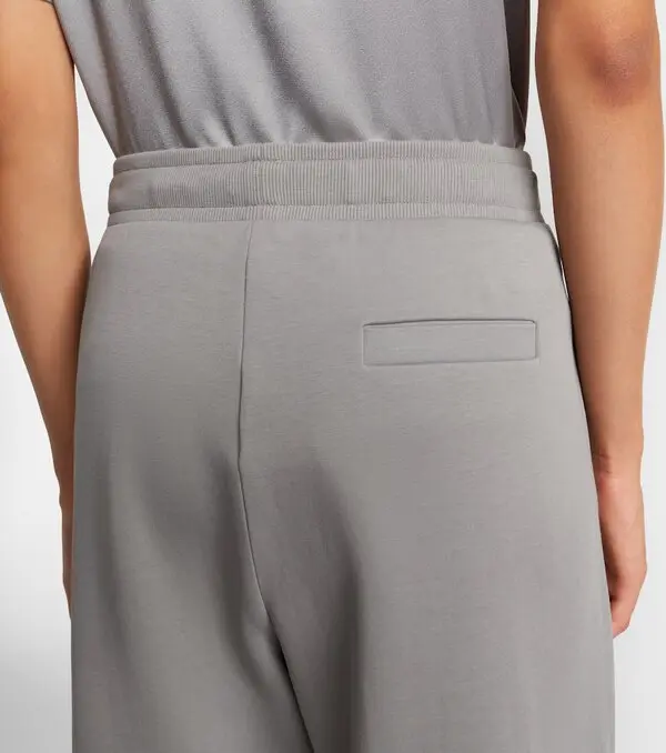Max Mara Cotton-blend Wide-leg Sweatpants - Grey