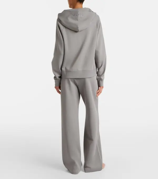 Max Mara Cotton-blend Wide-leg Sweatpants - Grey