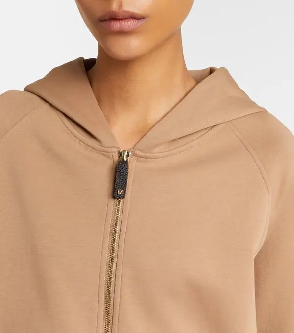 Max Mara Cotton-blend Jersey Zip-up Hoodie - Beige