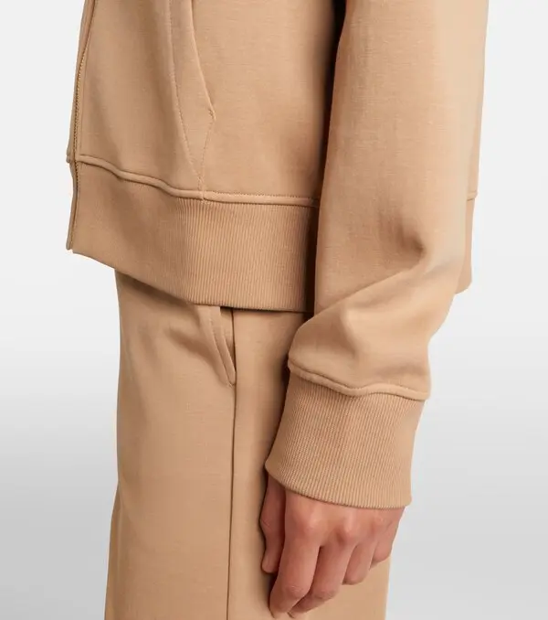 Max Mara Cotton-blend Jersey Zip-up Hoodie - Beige