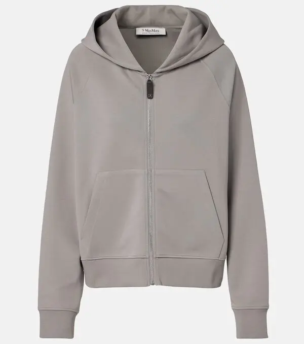 Max Mara Cotton-blend Jersey Hoodie - Grey