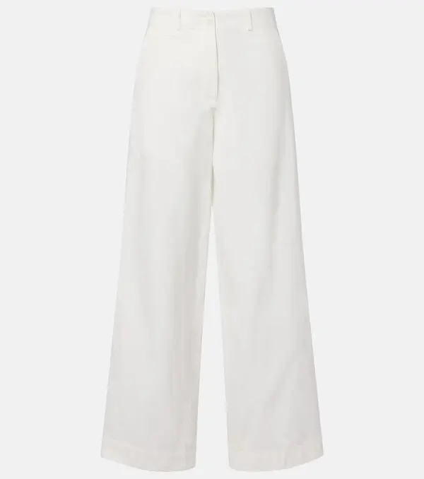 THE ROW Fadry Cotton Gabardine Wide-leg Pants - White