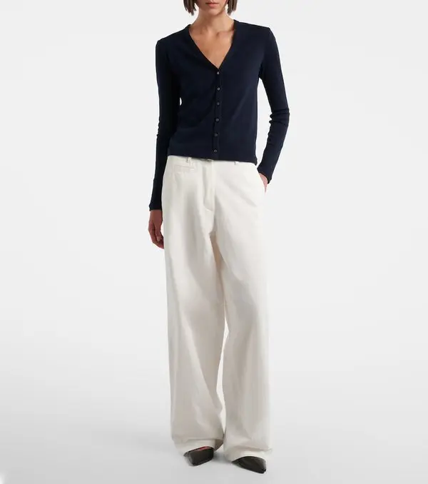 THE ROW Fadry Cotton Gabardine Wide-leg Pants - White