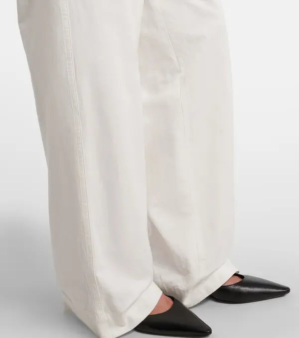 THE ROW Fadry Cotton Gabardine Wide-leg Pants - White