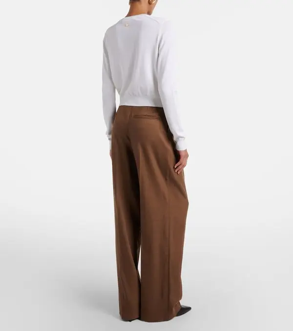 Oscar De La Renta Wool Wide-leg Pants