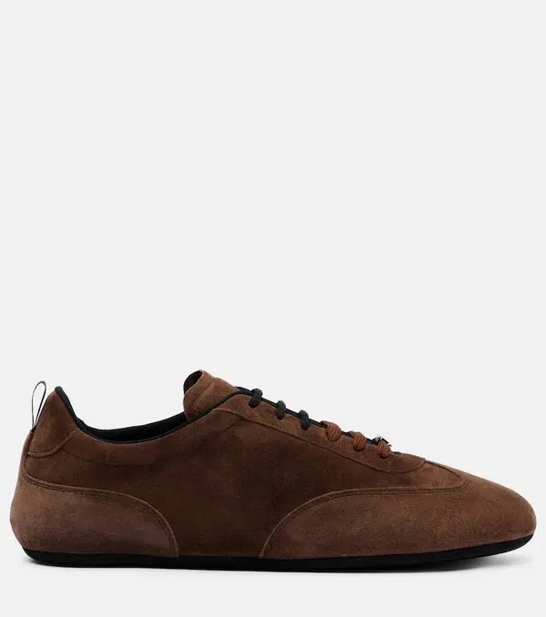 Max Mara Suede Lace-up Sneakers - Brown