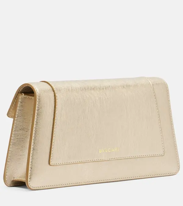 BVLGARI Serpenti Forever Metallic Leather Clutch
