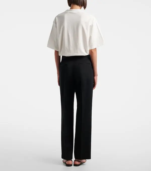 THE ROW Trino Wool Straight Leg Trousers